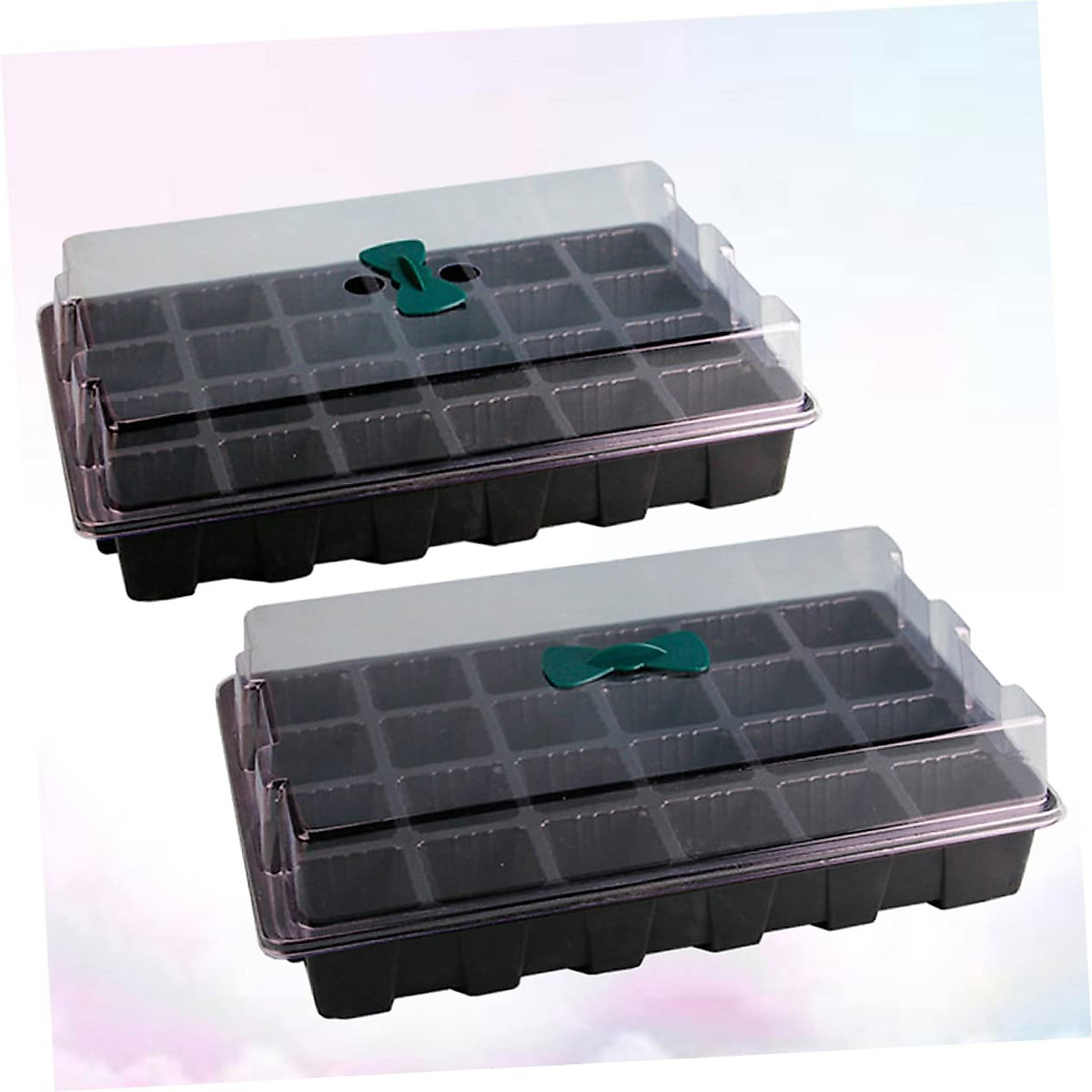 GANAZONO 4 Sets 24 Starting Planter Microgreens Tray Starter Tray Plant Starting Trays Growing Tray Garden Propagator Greenhouse Grow Trays Miniature Kits Germination Pot Vegetable