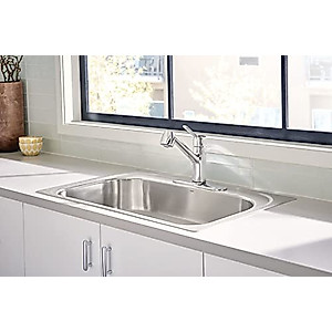 Moen Method Spot Resist Stainless Steel One-Handle Pullout Kitchen Faucet with High Spray Pressure, Kitchen Sink Faucets with Pull Out Sprayer, 7585SRS