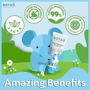 BOTAO Baby's Natural Diaper Cream | Organic Diaper Cream EWG Verified | Naturally Soothes Baby Rashes | Baby zinc Ointment Natural | For Sensitive Skin with Aloe Vera & Calendula, 2.5Oz