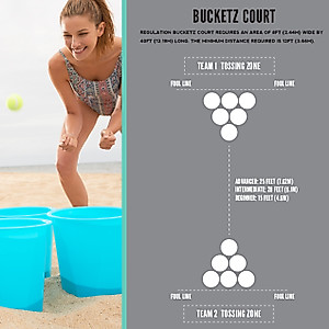 Franklin Sports Bucketz Pong Game – Perfect Tailgate Game and Beach Game – Pong Set Includes 12 Buckets, 3 Balls, and a Carry Case