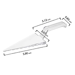 Party Essentials Heavy Duty Plastic Cake Server/Pie Cutter/Pastry Slicer/Spatula for Serving Pizza, 1-Count, Clear