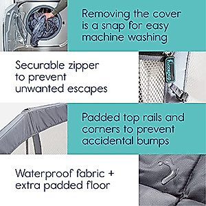 hiccapop 53” PlayPod Outdoor Baby Playpen with Canopy, Deluxe Portable Playpen for Babies and Toddlers with Dome, Sun-shades, Padded Floor | Pop Up Playpen for Beach or Home | Outdoor Playpen for Baby