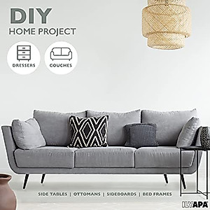 Ilyapa Tapered Oblique Metal Furniture Leg - Set of 4 Black Mid Century Modern 8 Inch Tapered Replacement Furniture Feet for Sofas, Chairs, Tables