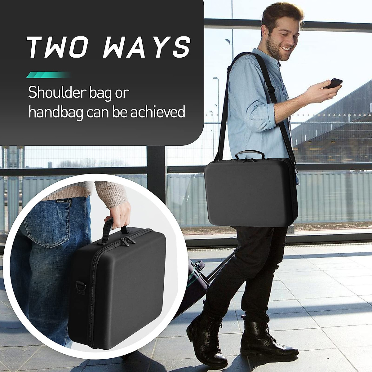 RIGICASE Hard Carrying Case for Oculus Quest 2/3 VR Gaming Headset Strap and Touch Controllers, thick foam padded storage bag box for quest 2 3