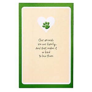 American Greetings Pet Sympathy Card (Our Animals Are Our Family)