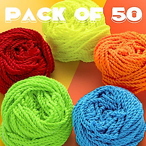 YOSTAR Yoyo Strings Professional 100% Polyester - Fits for Responsive and Non Responsive Yoyos -Yo yo Strings Pack of 50 (Red, Orange, Yellow, Blue, Green) (50pcs)