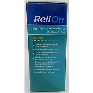 ReliOn Confirm Plus/Micro Plus Blood Glucose Test Strips - 100 ct (Two 50 ct Boxes)