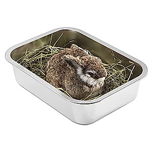 RTUGOVT Kitty Suppies - Stainless Steel Safe and Hard Deep Medium Cat Litter Box Corrosion Resistant Durable Pan Durable Non-Toxic and Odorless