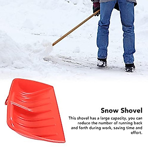 Kadimendium Snow Shovel PP Plastic Shovel 53 x 35.5cm x12.5cm Big Shovel for Gravel Soil Leaves Garden Construction (Red)