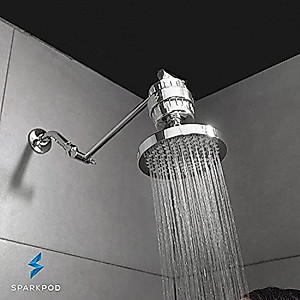 SparkPod High Output Shower Filter Cartridge- Suitable for People with Sensitive and Dry Skin and Scalp, Filters Chlorine and Impurities | 1-min install (Enhanced, 3 pc)