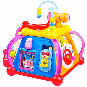 Think Gizmos 6-in-1 Musical Activity Cube 1st Birthday Gifts for 1 2 3 Year Old Boys or Girls - Feature Packed Entertainment Toy for Toddlers