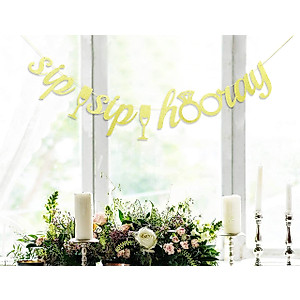 Sip Sip Hooray Bachelorette Party Banner - Cheap Wedding Bridal Shower Decor Mimosa Bar Bubbly Bar Champagne Engagement Party . Decors Supplies Props