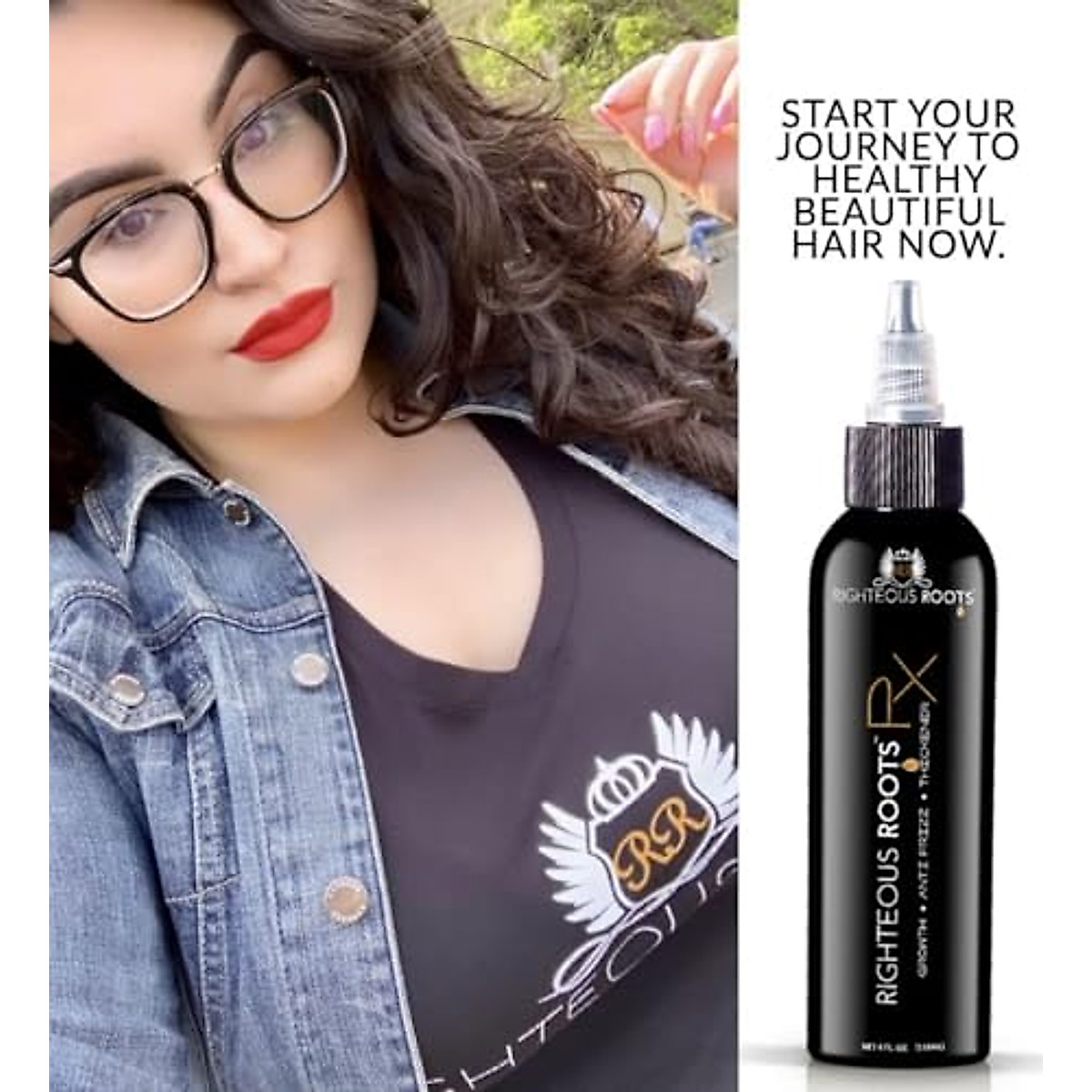 Righteous Roots Rx Hair Oil for Hair Growth, Anti Frizz and Thickener Best for Curly, Wavy Natural Hair and Beards. 4fl oz (Previously known as Hair RX)