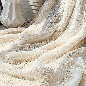 XMTXZYM 2 Meter Embroidery Jacquard Chiffon Tulle Fabric DIY Home Decoration Materials