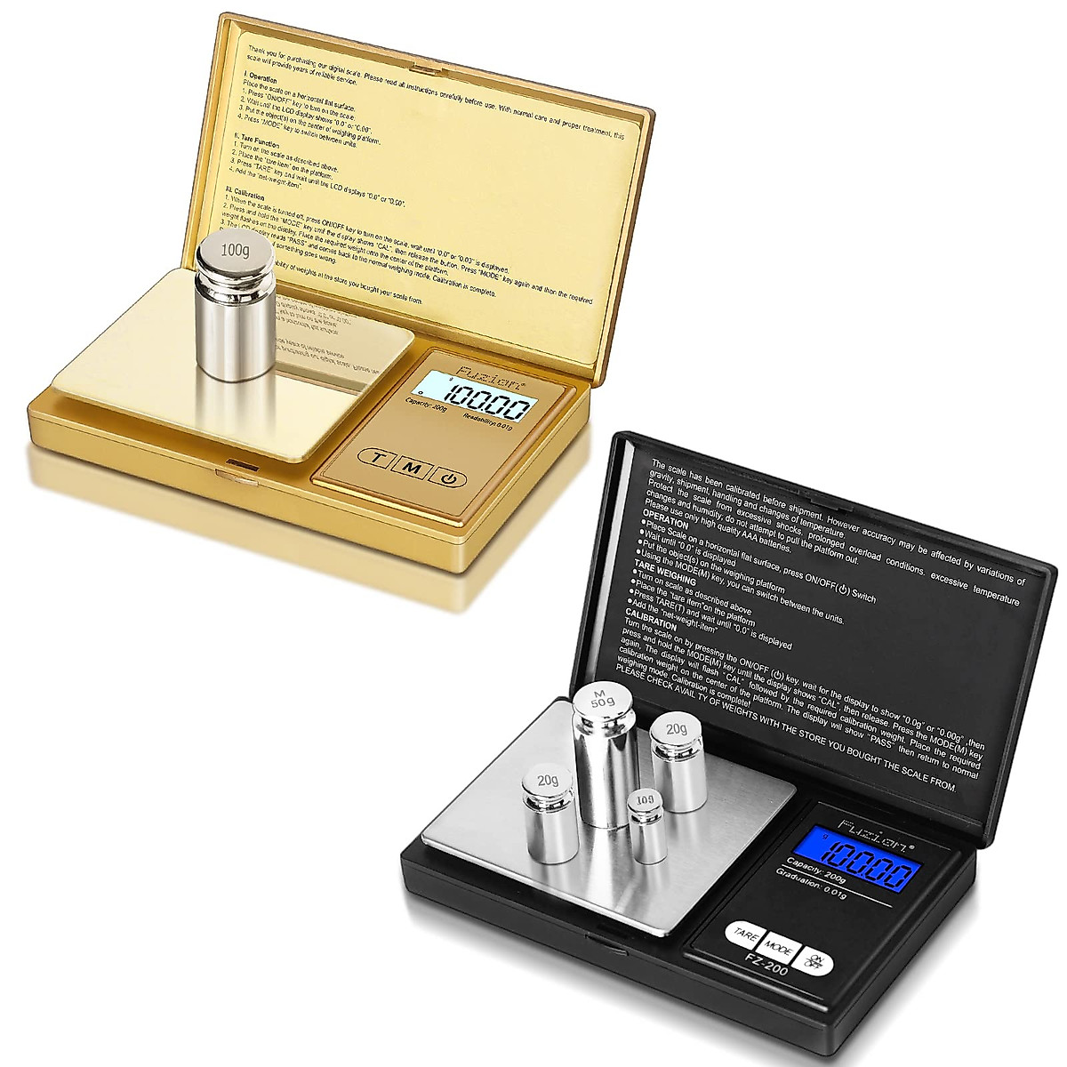 Fuzion Calibration Weights 210g, M1 Class 9 PCS Stainless Steel Scale Calibration Weight Kit, 1g 2g 5g 10g 20g 50g 100g Calibration Weight with Storage Box, Tweezers for Digital Scale, Gram Scale