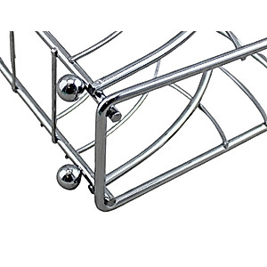 Deluxe Metal Napkin Holder Self Standing Silver Cafe Cocktail and Luncheon Napkin Holder Caddy