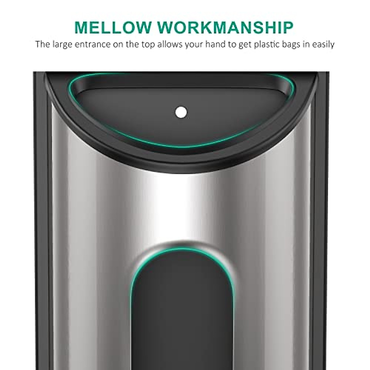 Plastic Bag Holder, Grocery Bag Holder, Wall Mount Grocery Bag Holder, Bag Organizer for Kitchen, Anti-Fingerprint Coating Stainless Steel Brushed