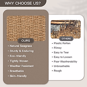 PrimeZone Double Storage Basket With Lid - 160L(42.3 Gallon) Seagrass Woven Rattan Laundry Hamper, Large Foldable Toy Box Blanket Storage Bin Trunk with Removable Liner for Bedroom, Bathoom, Natural