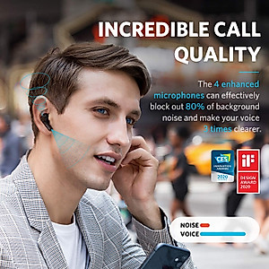 EarFun True Wireless Earbuds, Air Bluetooth Earbuds with IPX7 Waterproof with 4 Mic Wireless Charger, Qi-Certified 15W Max Fast Wireless Charging Pad Compatible with iPhone