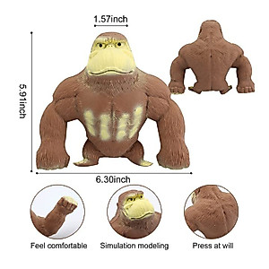 apaef Monkey Stretch Gorilla Figure Gorilla Latex Gorilla Soft Stretchy Gorilla Toy Stretchy Gorilla Action Figure for Kids Child Boys Girls