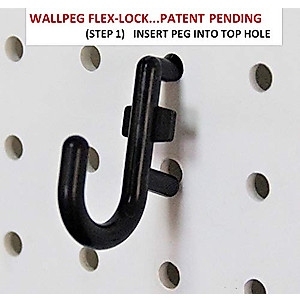 WALLPEG Pegboard Wall Organizer 48- inch Garage Pegboard Panel Organizer Utility Tool Storage Kit with Tool board Peg Hooks Accessories, Wall Mounted Storage Bins, Lawn Tool Rack Overhead Shelf (White Pegboard)