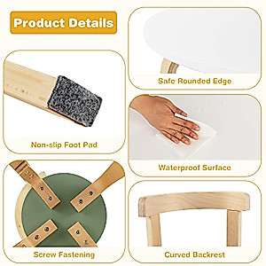 HONEY JOY Kids Table and Chair Set, Bentwood Toddler Round Table and 4 Chairs for Craft Art, Building Block, 5-Piece Children Furniture Set for Daycare, Kindergarten, Playroom (Colorful)