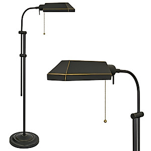 Kira Home Prescott 58" Modern Industrial Adjustable Standing Pharmacy Floor Lamp, Dark Bronze Finish, Includes 6W LED Bulb (60W eq.) Energy Efficient, Eco-Friendly, Pivot Head for Hobby/Precise Task