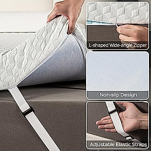 Mattress Topper Queen - 3 Inches Gel Infused Memory Foam Mattress Topper with Breathable Cover, Zero Pressure High Density Mattress Topper for Back Pain Relief, 60"x80"x3"