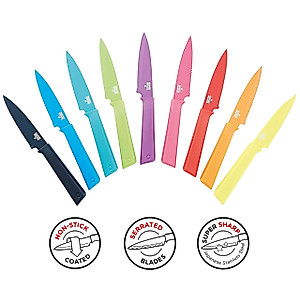 Kuhn Rikon "Colori+" Serrated Bulk Paring Knife, Red