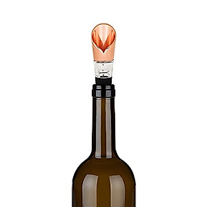Viski Instant Wine Aerator Pour Spouts for Liquor Bottles, Drip-Free Pour, Wine Accessories for Wine Lovers, Stainless Steel Copper