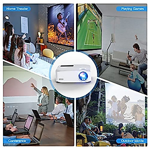WiFi Projector, GROVIEW Native 1080P Wireless Projector, Support 4K, Supports 5G WiFi, 9500 Lux, 300'' Display Screen, Compatible with iPhone/Android/TV Stick/HDMI/VGA/USB/TV Box/Laptop/DVD/PS4