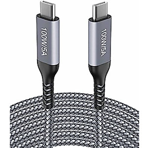 15FT USB C to USB C Cable 100W, Type C Fast Charging, Long Braided, Charger Cord Compatible with Samsung Galaxy S21 S20,Note 10/20,Google 4a/4/3 XL,MacBook Pro/Air,iPad Pro/Air, Dell XPS,Moto G7 Plus