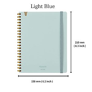 Kokuyo. Soft Ring Notebook Sooofa A5 4mm Grid 80 Sheets Light Blue and Mark⁺ Two Way Color Marker 5-Pack(Pink,Blue,Green,Purple, and Yellow) Set