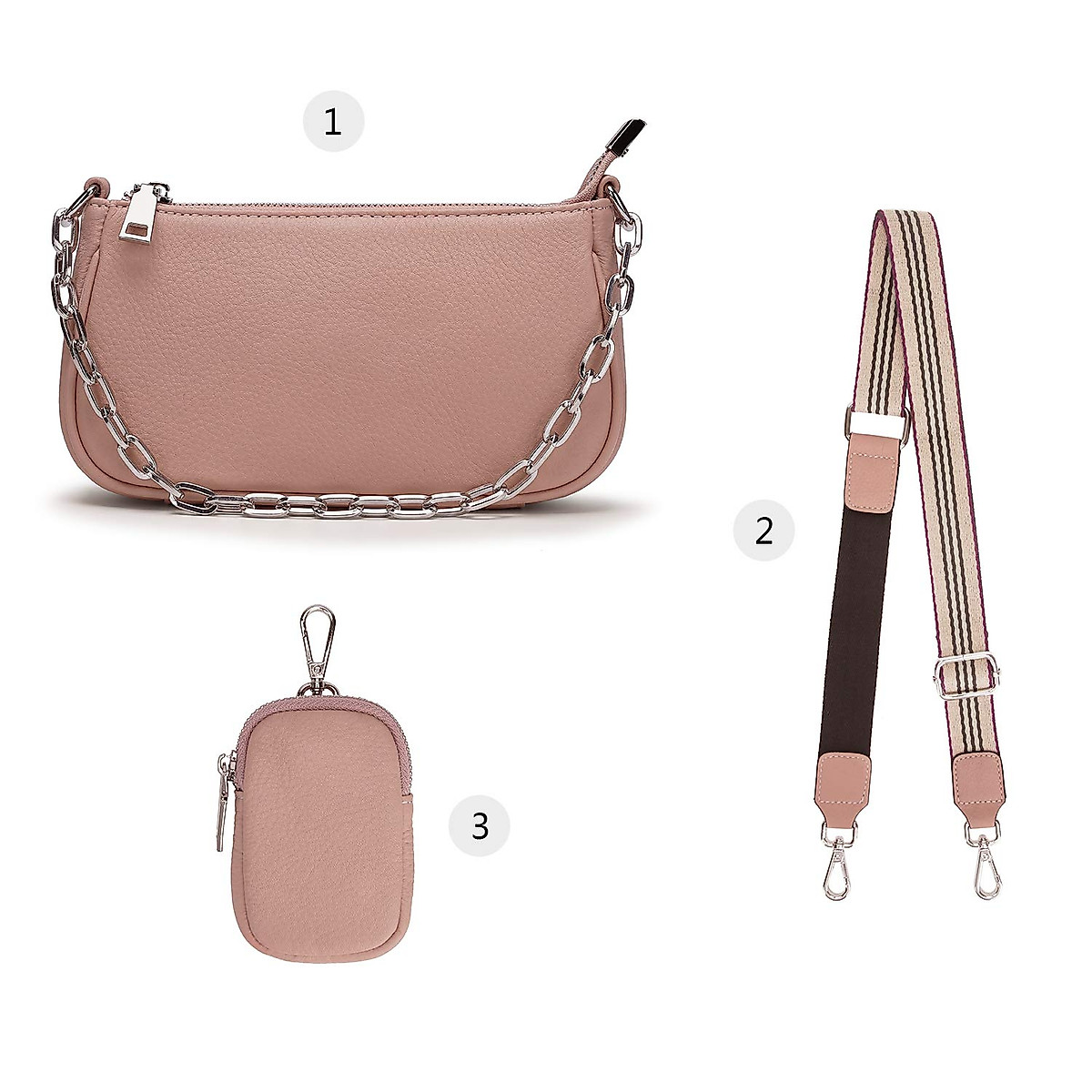 YALUXE Leather-Crossbody-Bags-for-Women Fashion Shoulder Handbag with Coin Purse