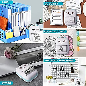 Ranen Mini Portable Printer Photo Pocket Photo Bluetooth V4.0 200 Sticker Receipt Printer Mobile Thermal Printer(B)