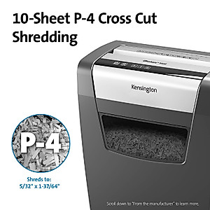 Kensington Shredder - OfficeAssist 10-Sheet Anti-Jam P4 Crosscut Security Shredder (K52075AM)
