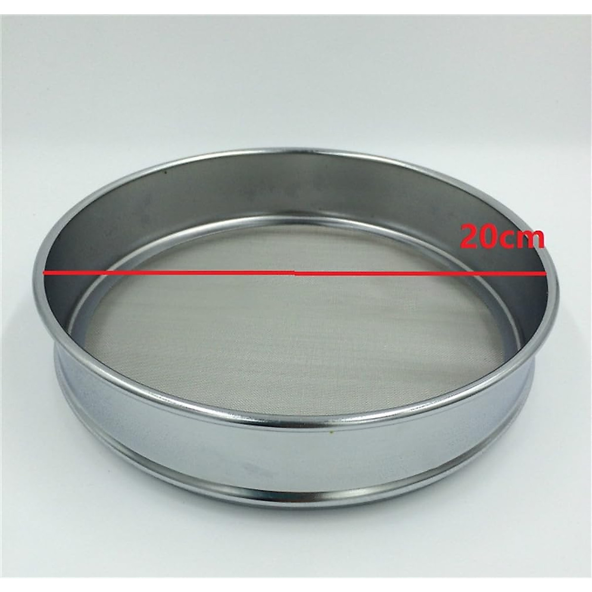 Integrated Lab Test Sieve Diameter 20cm Stainless Metal Wire Mesh Filter Strainer Various Mesh Count (mesh Count 12)