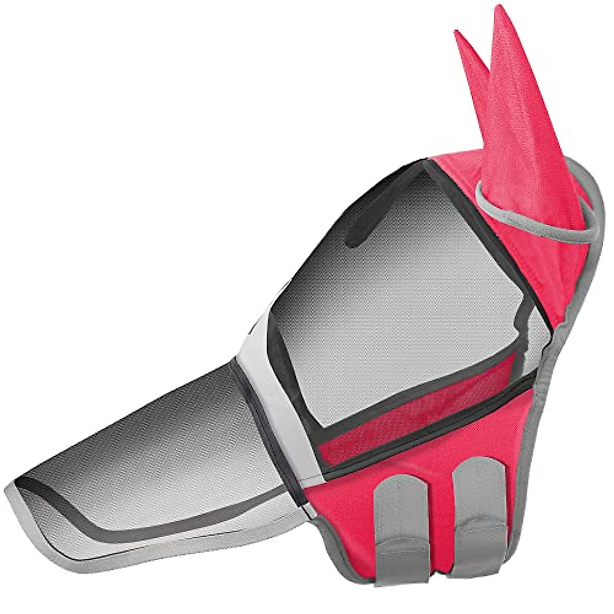 SmithBuilt Comfort Fly Mask with Ears and Long Nose for Horses (Pink, Horse) - Fleece Padding, Fine Mesh, UV Protection