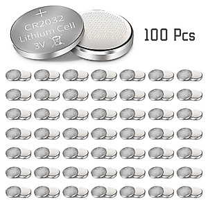 WindMax 100 Pieces CR2032 Batteries 3V Li-ion Lithium Battery Batteries CR2032 3V Coin Button Cell for LED Tea Light Candles, car Toys, car Smart Keys