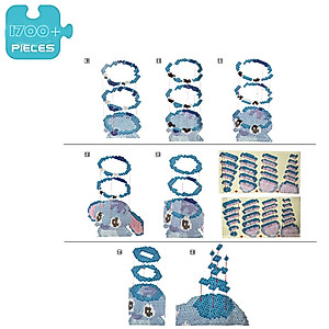 STpro Building Bricks 1700+ Pieces Set - Classic Cartoon Characters Building Blocks - Mini Building Block for Boys Girls & Adults (Blue)