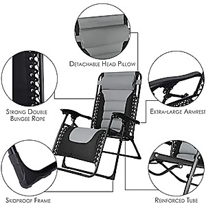 WYKDD Sun Loungers for Garden, Reclining Loungers Chair with Cup Holder & Cushions, Adjustable Headrest, Foldable Lounger