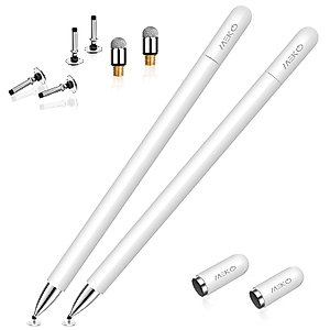 MEKO Magnetic Disc Stylus for iPad Pencil Compatiable with All Touch Screen Devices Including Smart Phones, Computers, Tablets (2-Packs Stylus Pen with Acessories)