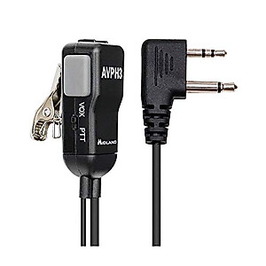 Midland AVPH3 Transparent Security Headsets with PTT/VOX – Wrap Around Design – Lasting Comfort Pair, Black
