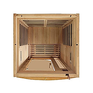 Dynamic Barcelona 1 to 2 Person Hemlock Wood Low EMF FAR Infrared Sauna For Home with LED Control Panel and Tempered Glass Door - Curbside Delivery