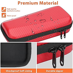 Graphing Calculator Case for Texas Instruments TI-84 Plus CE/TI-83 Plus CE/TI-84 Plus/Casio fx-9750GII, Storage Box Protective Pouch with Zipped Pocket for USB Cables, Pencil, Ruler, Manual, (Red)