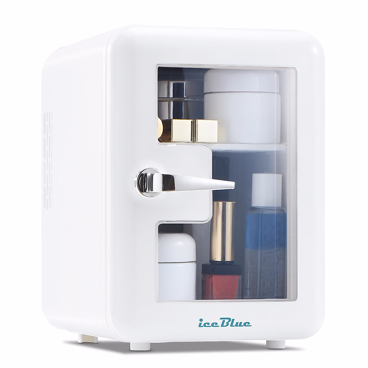 Iceblue Skincare Fridge with Viewing Window, 4L Compact Small Fridge for Bedroom, Car, Office & Dorm, 4A Cooling Core, Mini skincare fridge for Beauty Essentials & Beverages(White)