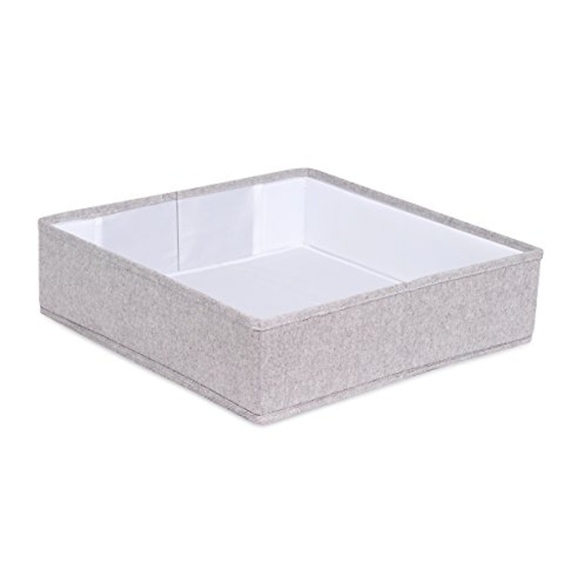 Internet's Best Small Collapsible Under the Bed Storage Bin - Small Square - 14.5 x 14.5 - Short Closet Shelf Open Storage - Rigid Frame Canvas Container