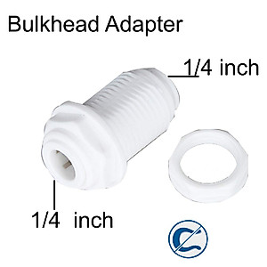 PureSec 1/4 Bulkhead Fitting 1/4 RO Tubing Use for RO/DI System(5, 1/4" Tube O.D.)