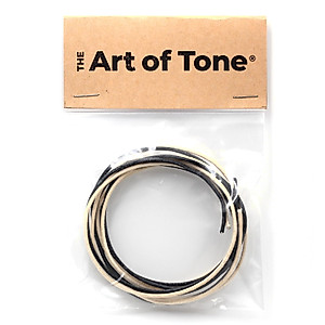 The Art Of Tone Guitar Wire, Hookup Wire, Gavitt Cloth Wire, 22awg Stranded Copper Wire, 3 feet of Each Color Black/White Pushback Wire for Electric Guitar and Other Instruments