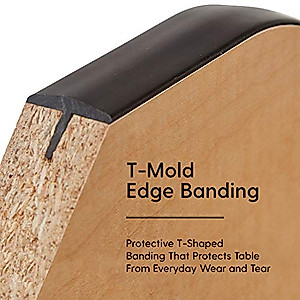 Factory Direct Partners 10091-GYBL Mobile Flower Activity School and Office Table (60"), Super Legs with Glides and Casters, Adjustable Height 19-30" - Gray Top and Black Edge